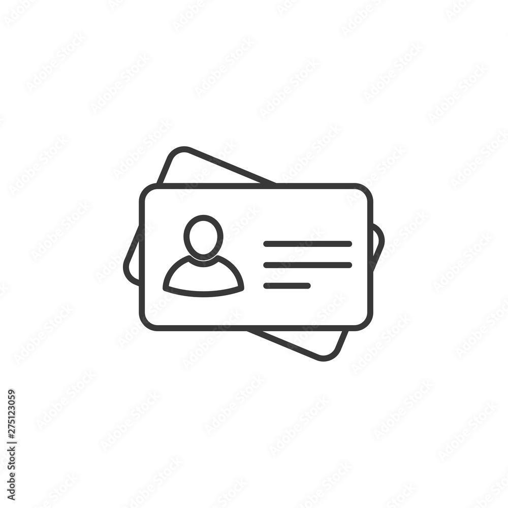 Id card icon template black color editable. Identification card symbol ...