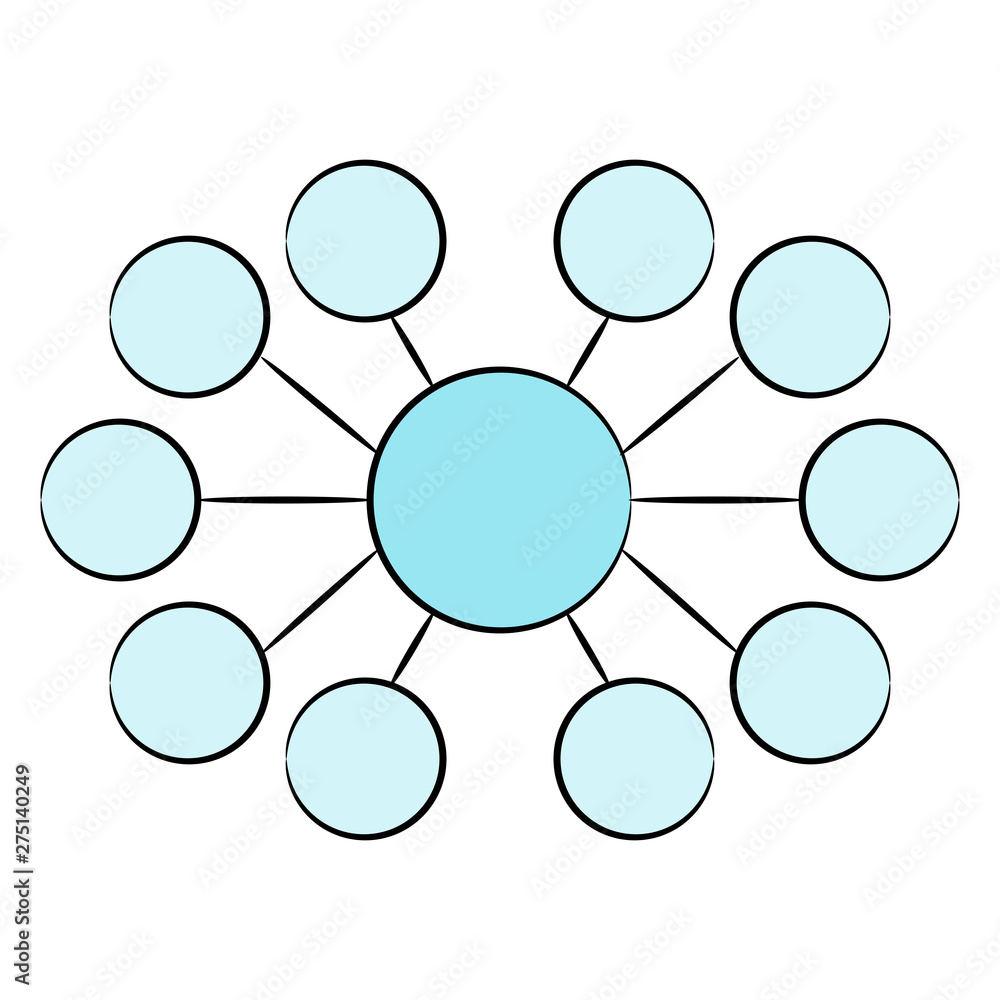 blue process diagram and hierarchy chart for presentation template ...