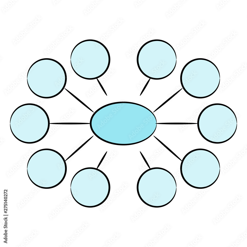blue process diagram and hierarchy chart for presentation template ...