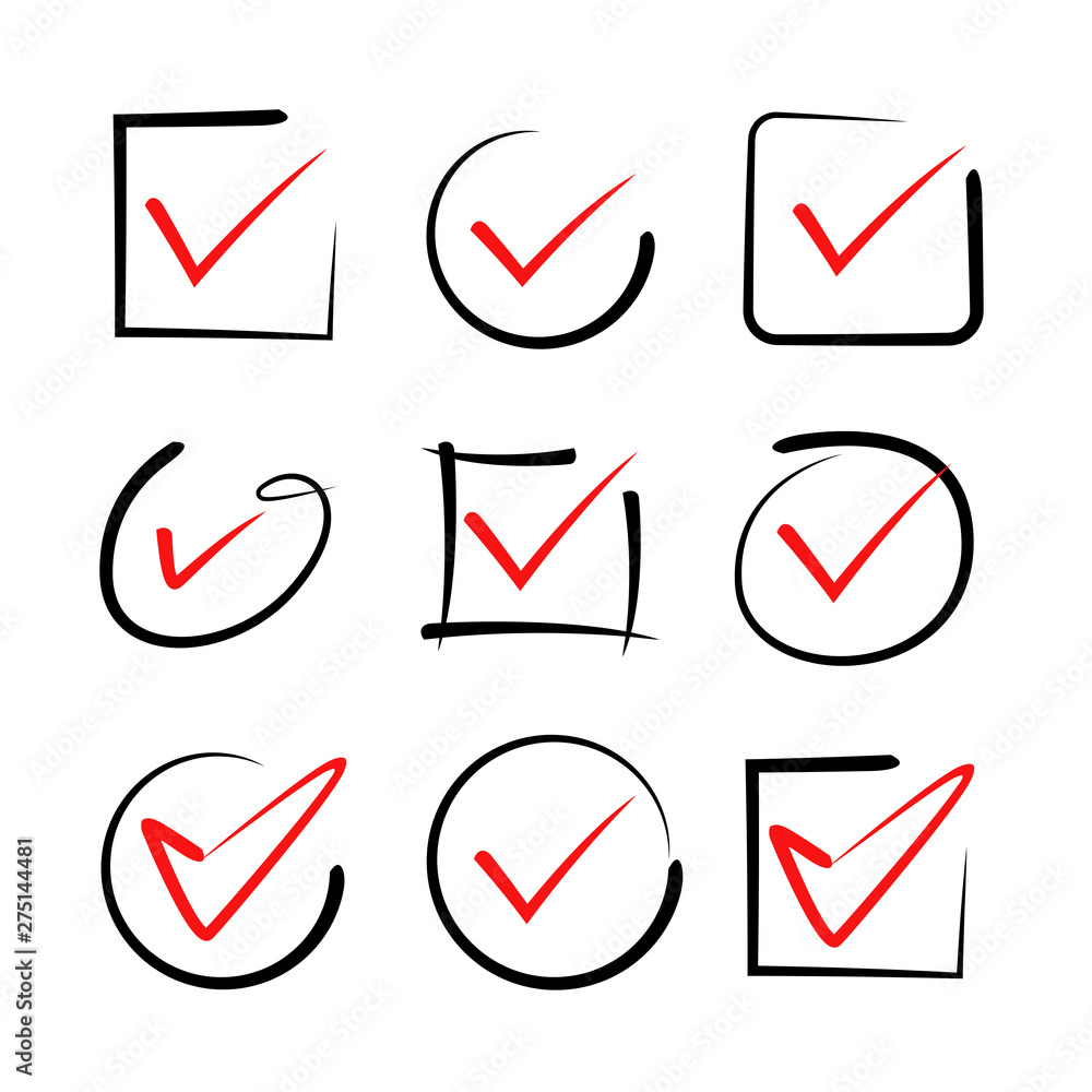 hand drawn check list, check mark Stock Vector | Adobe Stock