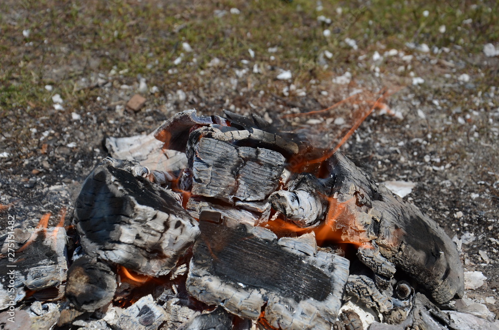 Fire, coal and ash Stock Photo | Adobe Stock