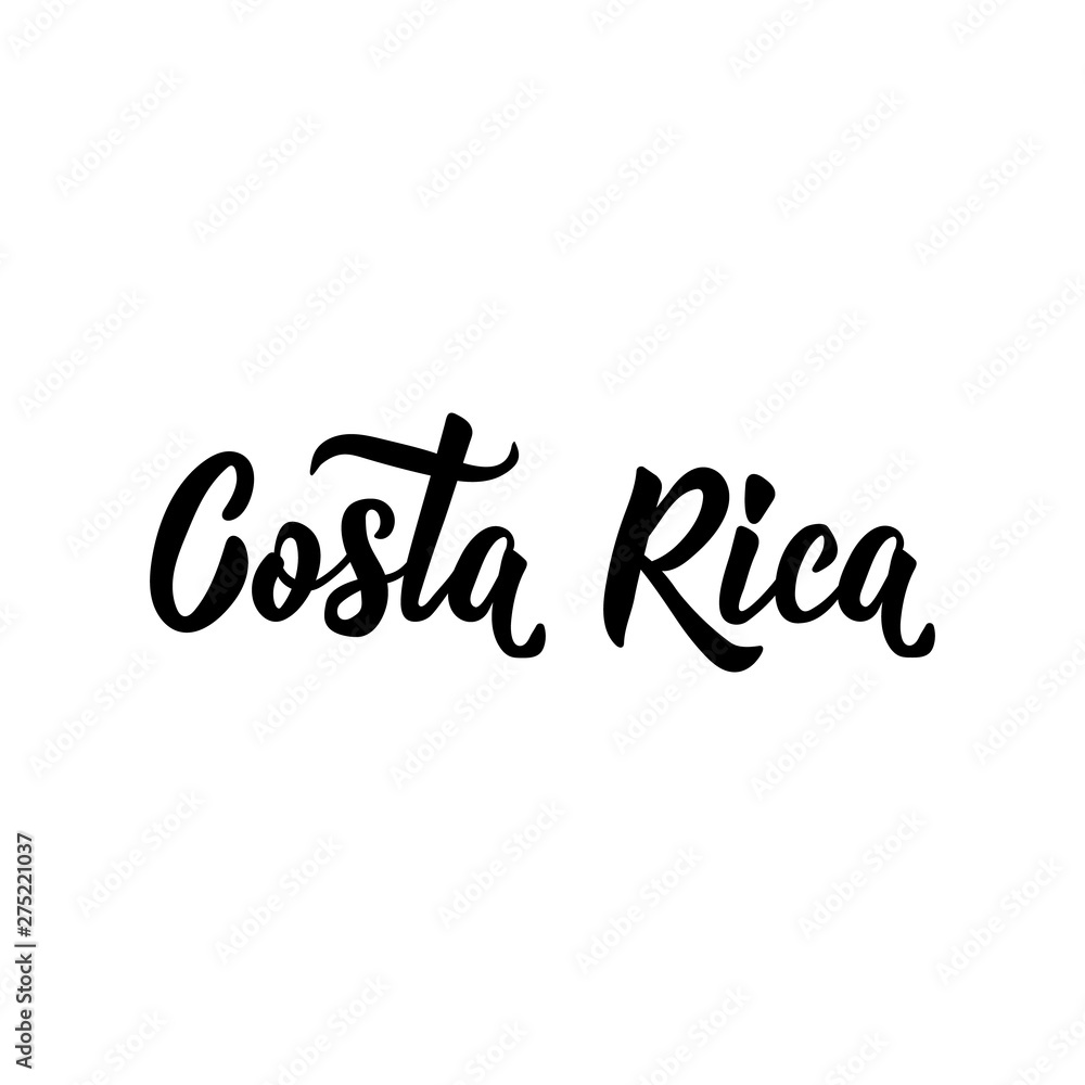 Costa Rica. Vector illustration. Lettering. Modern calligraphy Stock ...
