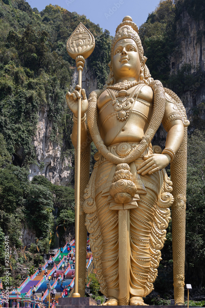 Batu Caves is a limestone hill that has a series of caves and cave ...