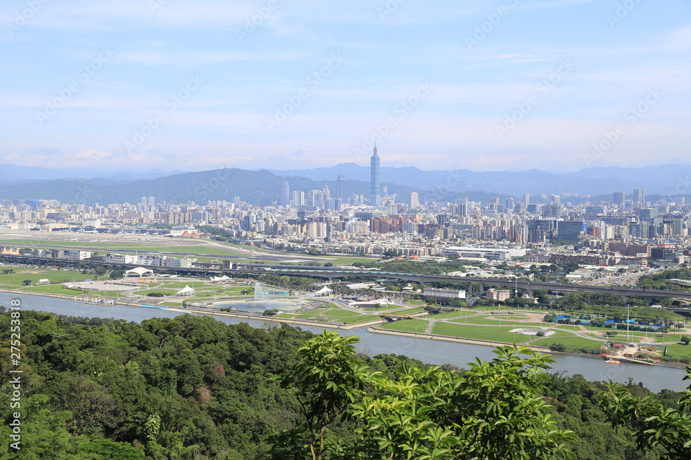Taipei, Taiwan. Jun 2019. The Taipei 101 landmark building rising above ...
