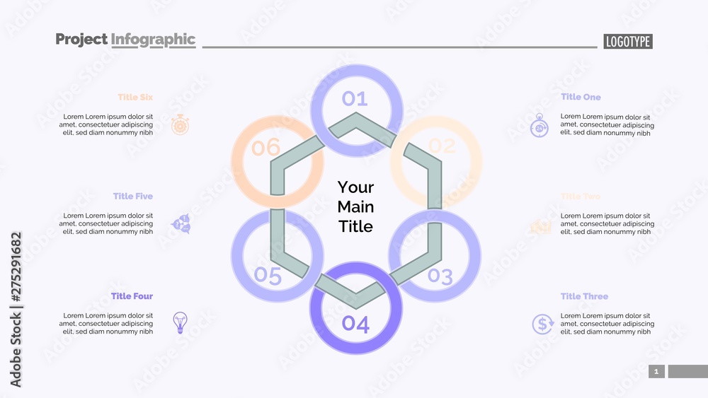 Hexagon diagram. Process chart, cycle graph, layout. Creative concept ...
