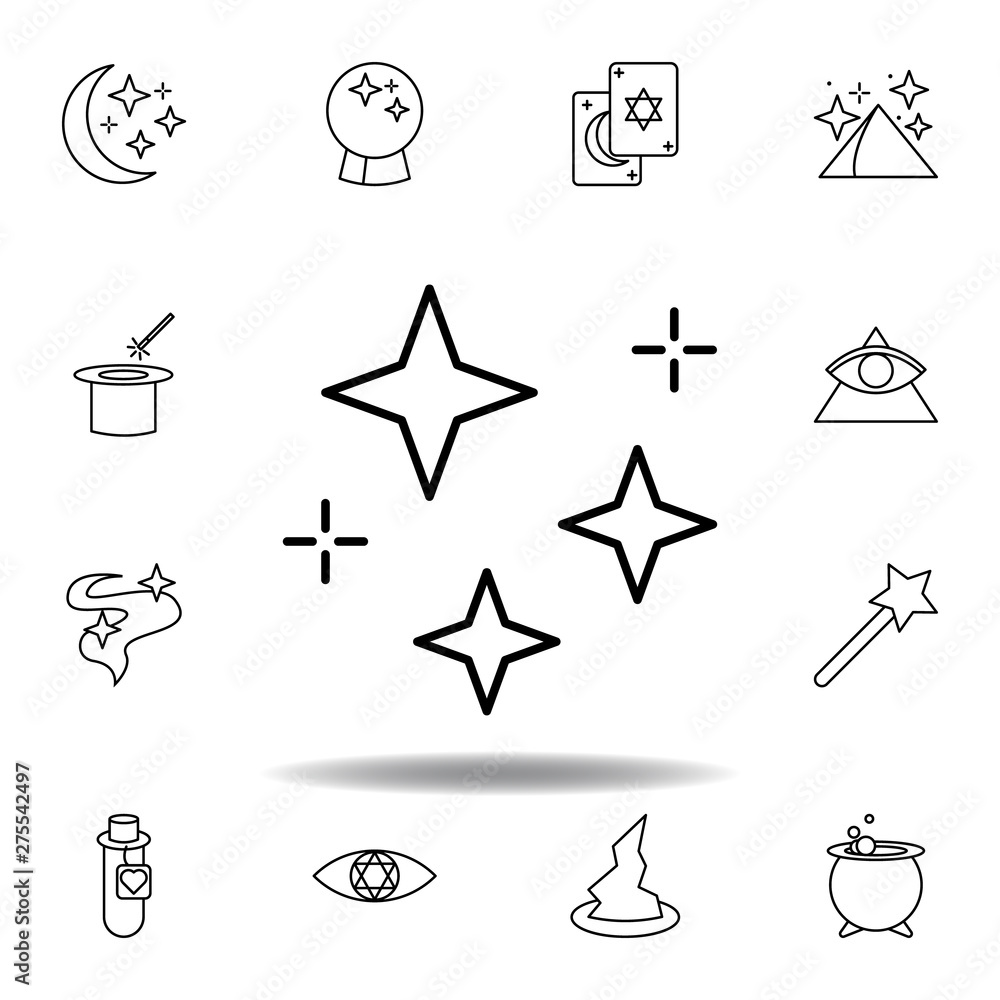 magic star outline icon. elements of magic illustration line icon ...