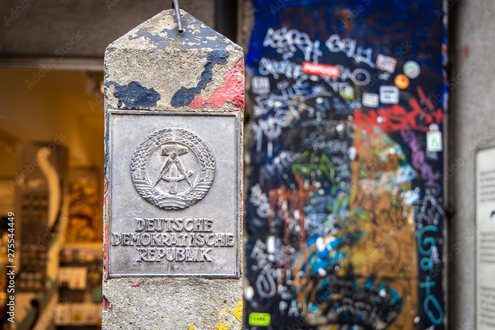 DDR logo in East Berlin Stock Photo | Adobe Stock