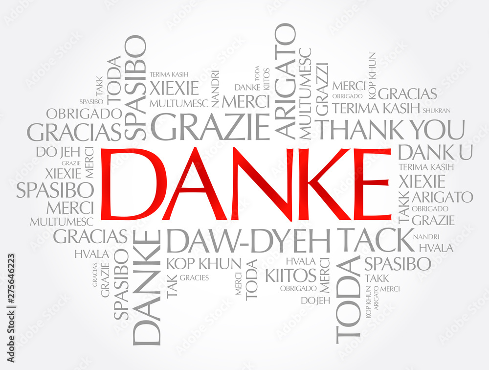 Vector de Stock Danke (Thank You in German) word cloud background in ...