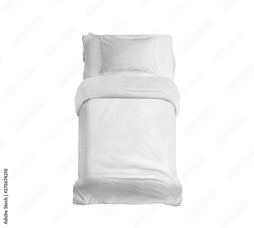 White bed top view isolated 素材庫相片 | Adobe Stock