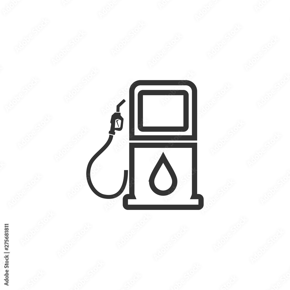 gas station icon template black color editable. gas station symbol ...