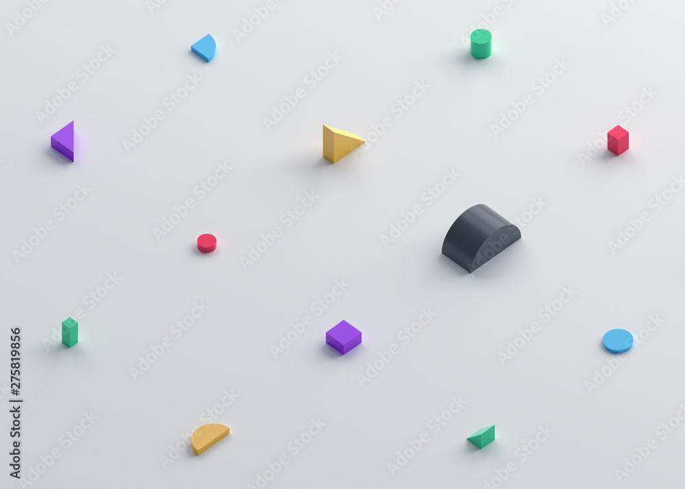 Abstract 3d render, modern background design with geometric shapes ...