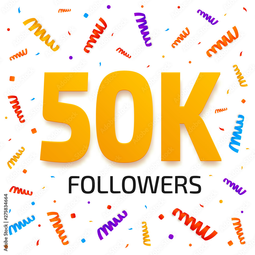 Fifty thousand followers. 50000 subscribers achievement card. 50k ...