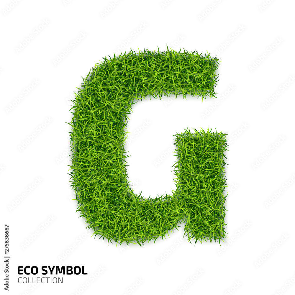 Стоковий вектор Letter of grass alphabet. Grass letter G isolated on ...