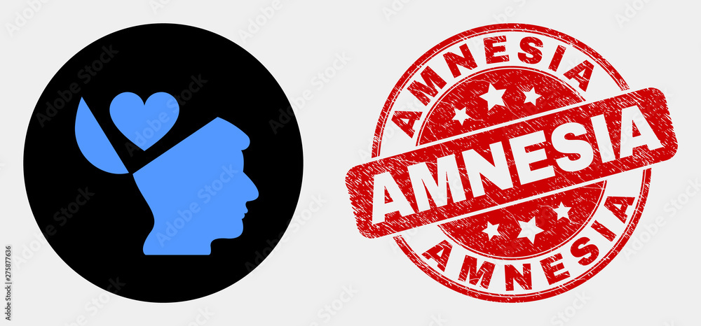 Vector de Stock Rounded favourites open mind pictogram and Amnesia ...
