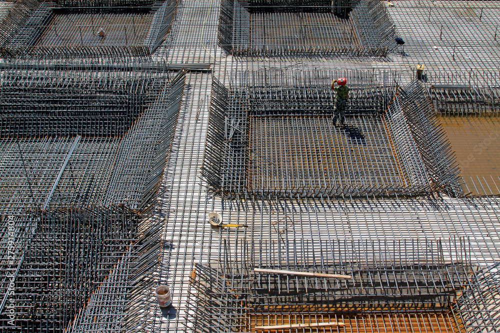 Reinforced concrete casting framework in a construction site Stock ...