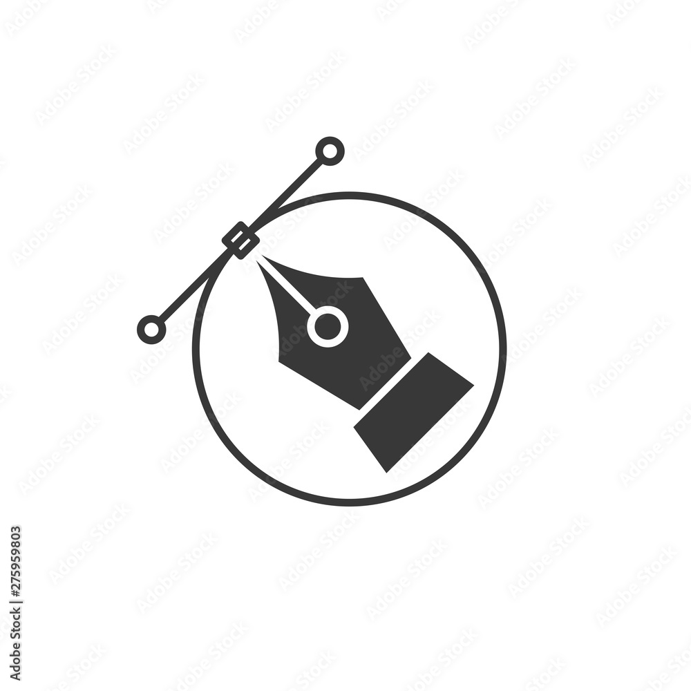 Pen tool cursor icon symbol template black color editable. Simple logo ...