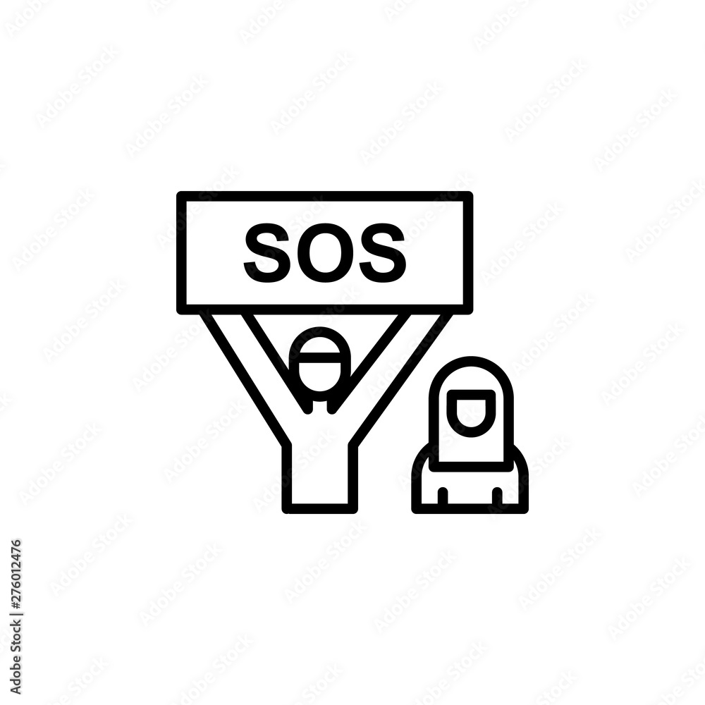 refugee sos migration outline icon. element of migration illustration ...