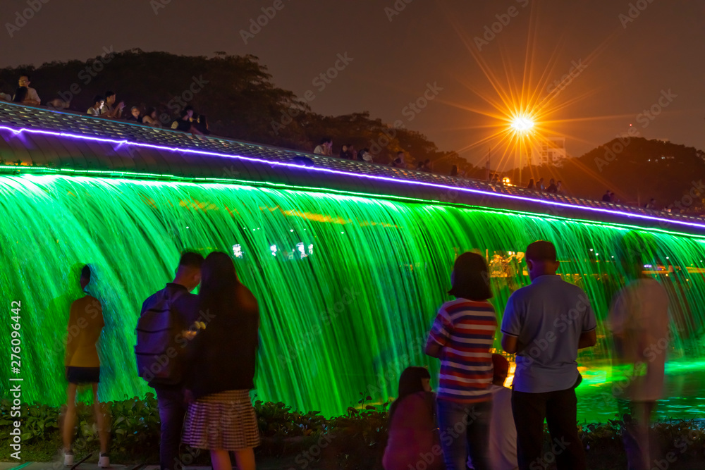 People enjoying the Starlight Bridge or anh sao bridge in phu my hung ...