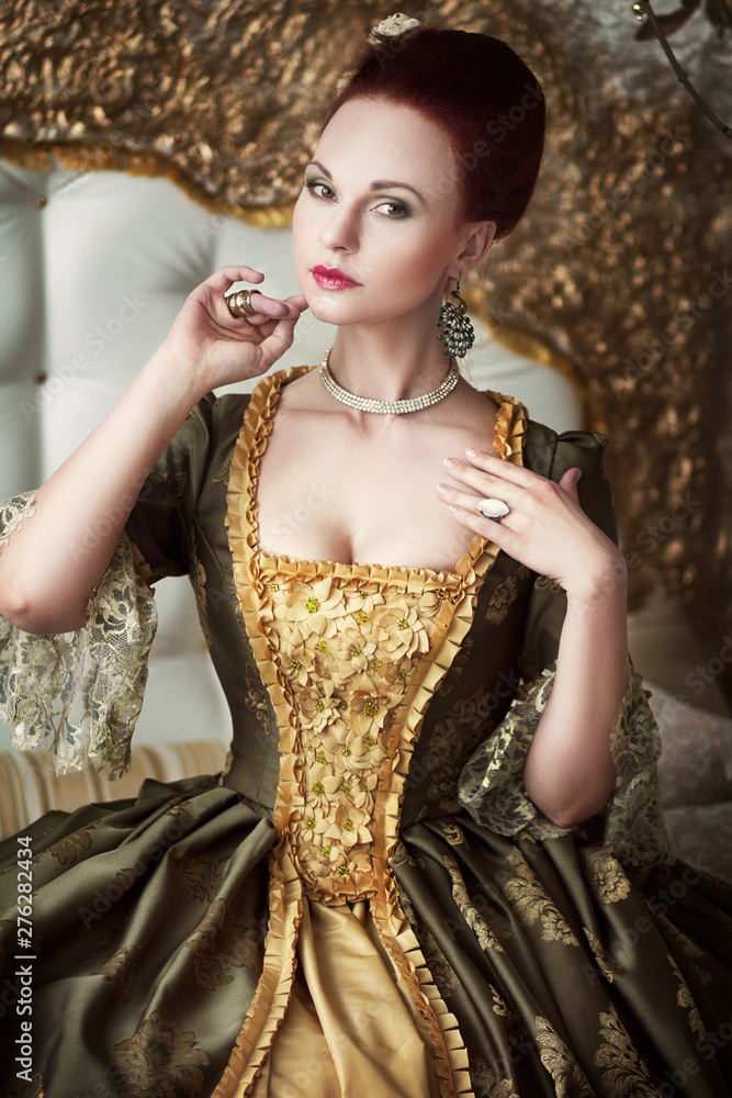Girl in a magnificent dress, rococo, france, girl, amid rich の Stock ...