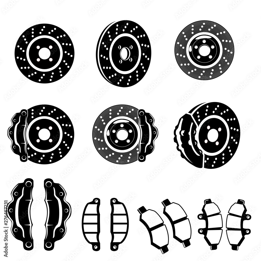 Disc brakes icons vector. Stock Illustration | Adobe Stock