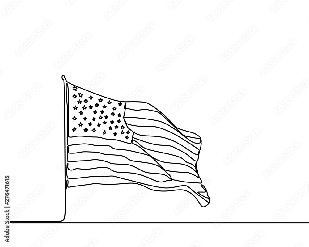American Flag Line Drawing American Flag Sketch Images – Browse