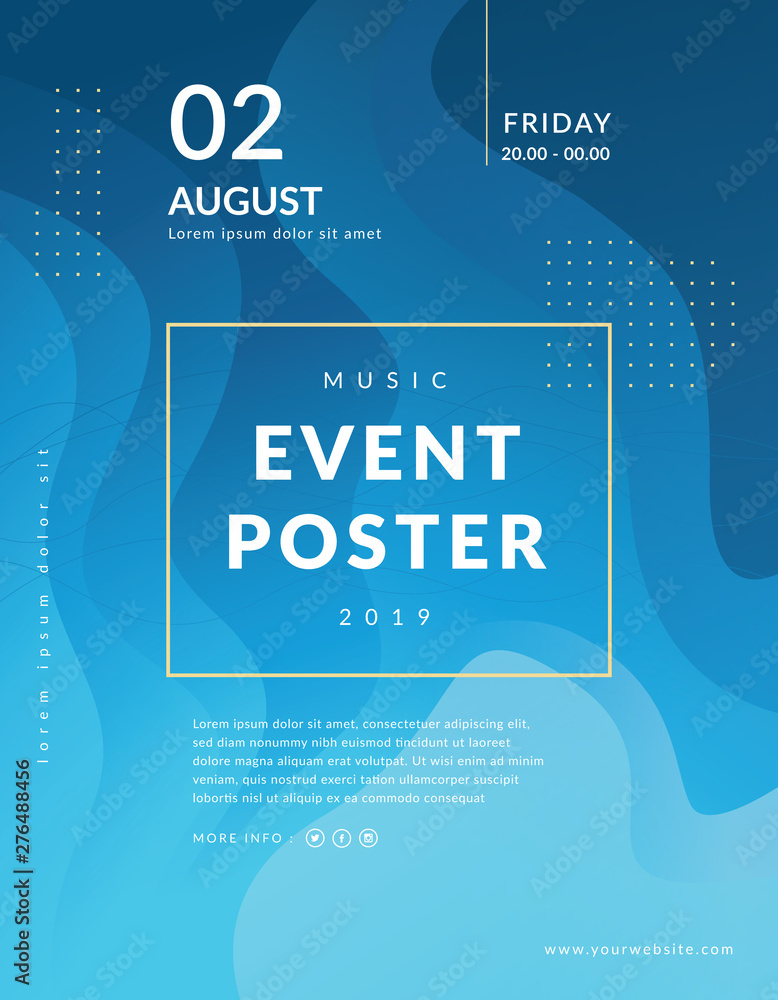 Abstract poster event template. Fluid shapes composition. Modern event ...