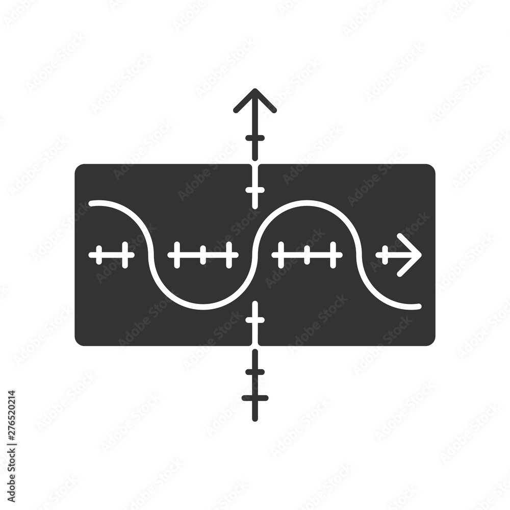 Function graph glyph icon. Duplicate function. Sinusoid. Sine curve ...