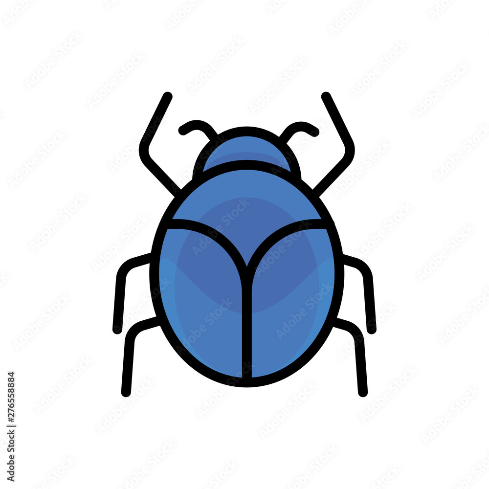Vector blue bug. Used for debugging icons, bug report or pesticide ...