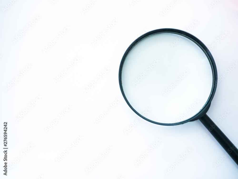 Magnifying glass object for zoom small letters to large and find or ...