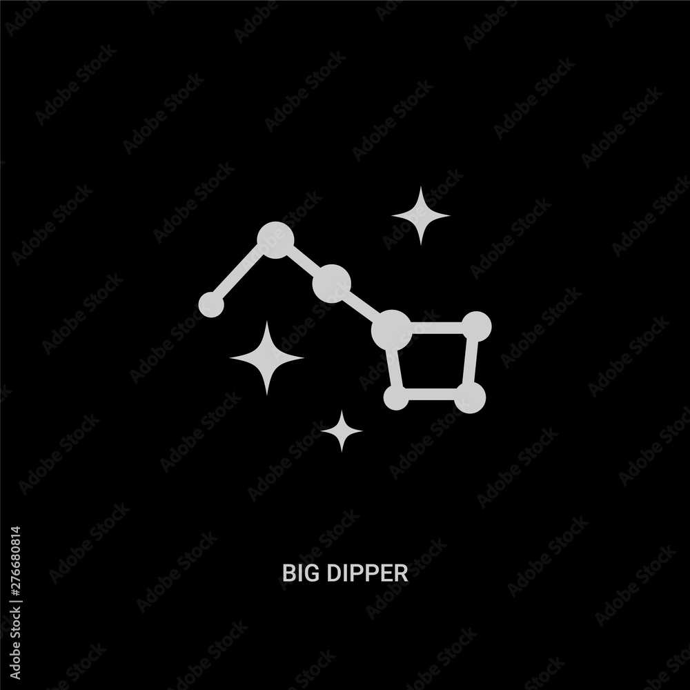 white big dipper vector icon on black background. modern flat big ...