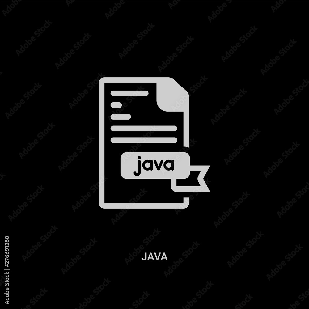 white java vector icon on black background. modern flat java from ...