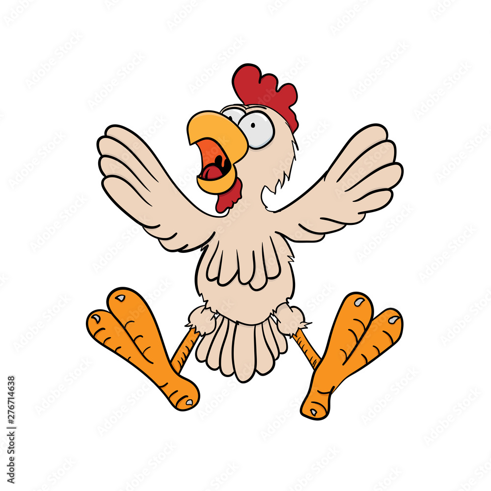 Cartoon drawing of a scary chicken Stock Vector | Adobe Stock