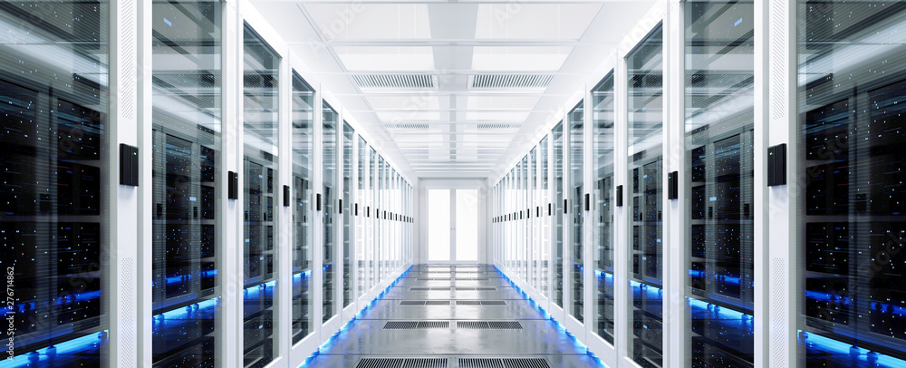 Data server rack center. Backup cloud service. 3D rendering Stock ...