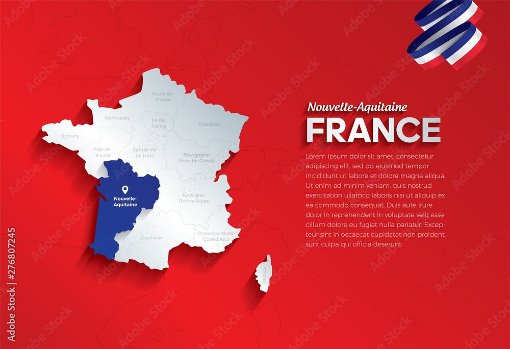 Vector isolated illustration of simplified administrative map and flag ...