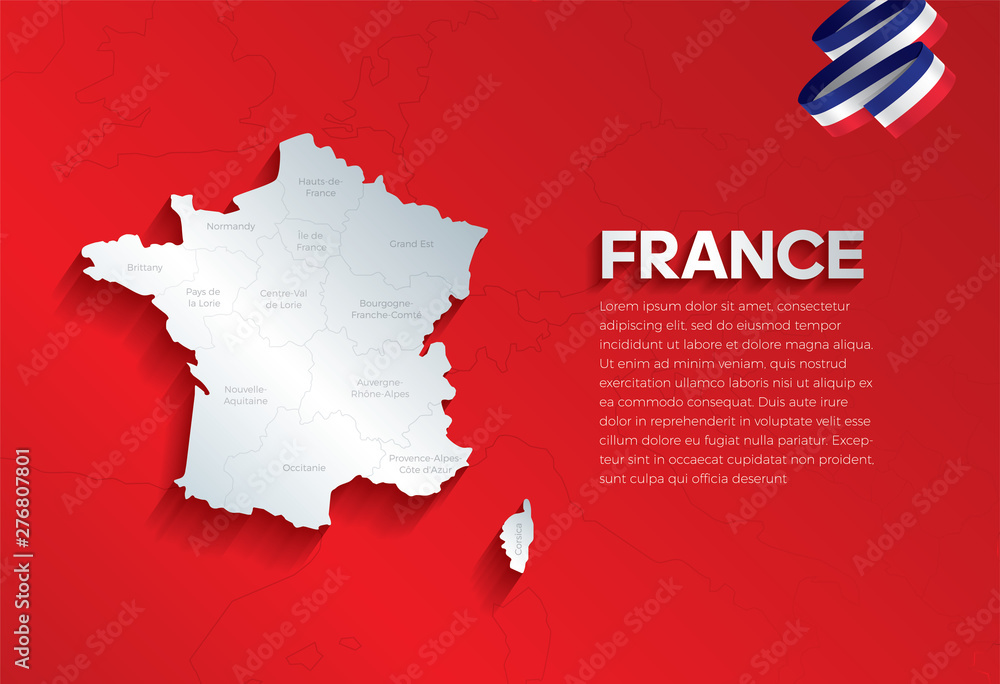Vector isolated illustration of simplified administrative map and flag ...