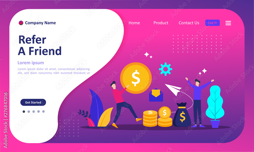 Refer A Friend Concept Design, People share info about referral and ...