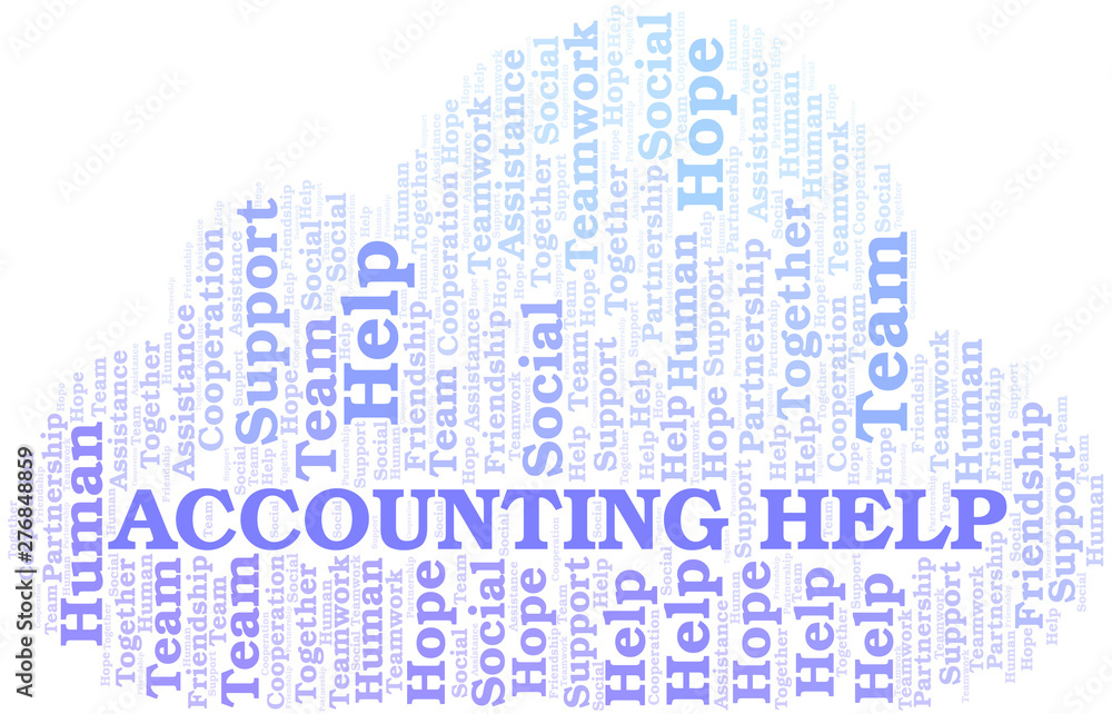 Accounting Help word cloud. Vector made with text only. Stock Vector | Adobe Stock