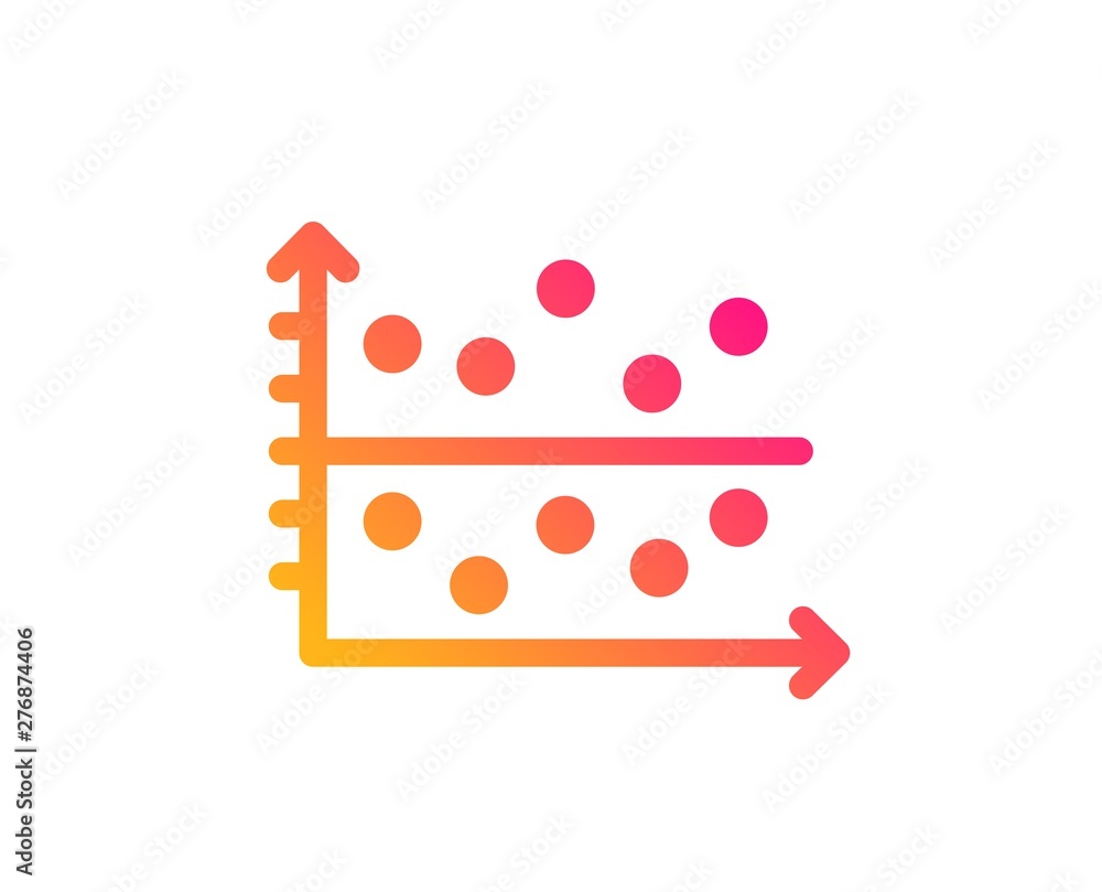 Dot plot graph icon. Presentation chart sign. Market analytics symbol ...