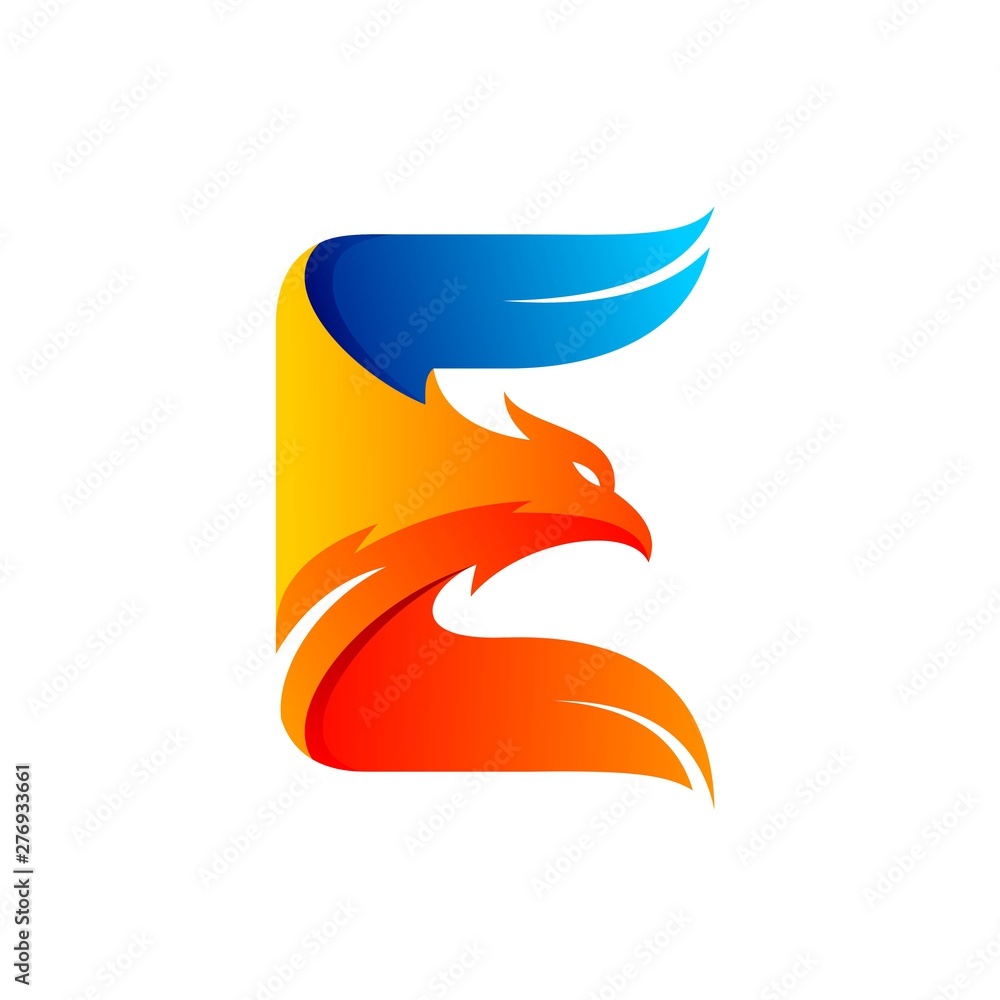 Eagle logo formed letter E Stock Vector | Adobe Stock