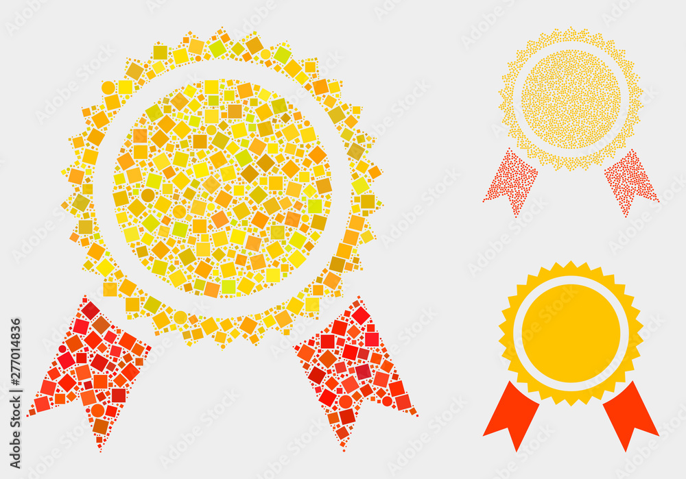 Collage Prize seal icon designed from circle and square elements in ...