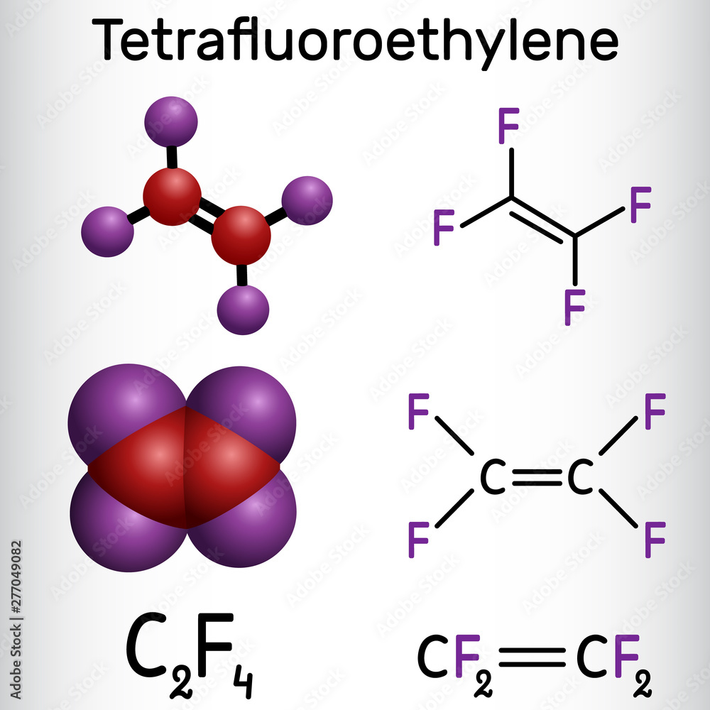 Tetrafluoroethylene or TFE molecule , is a monomer of ...