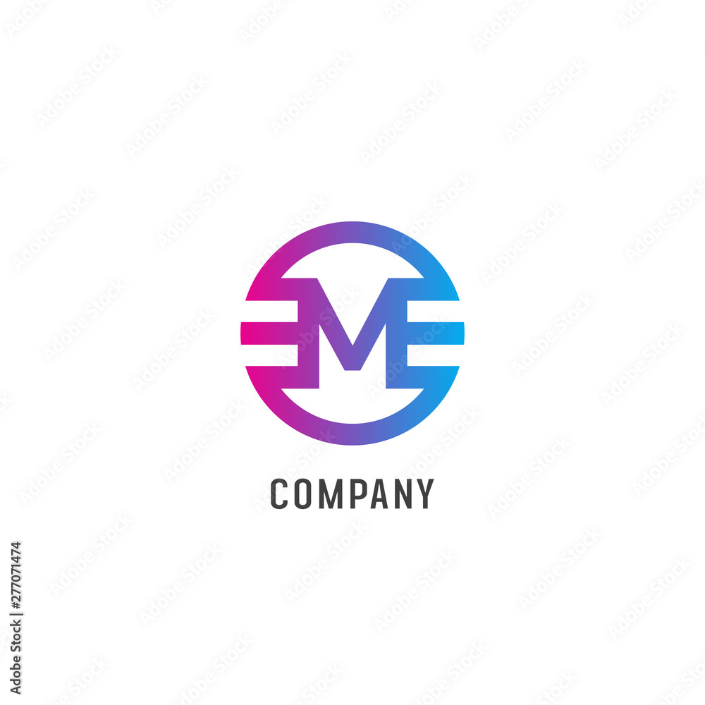 Letter M Alphabetic Logo Design Template,EM Abjad , Simple & Clean ...