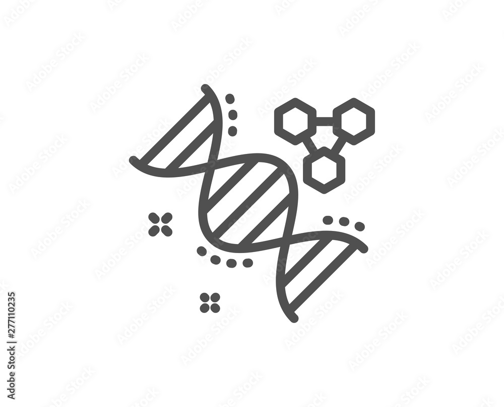 Chemistry dna line icon. Laboratory analysis sign. Chemical formula ...