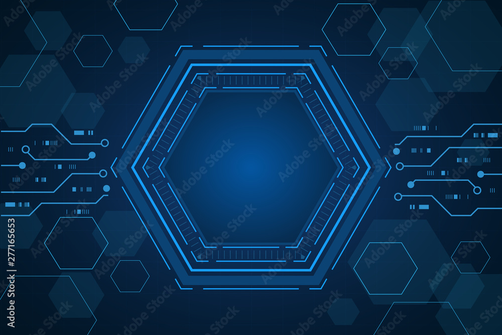 vector sci fi hexagonal futuristic pattern, innovation future ...