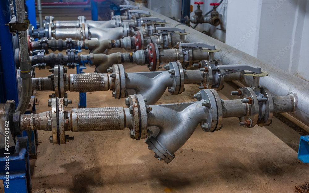 Y-strainer before entering the water pump,to prevent sediment or dirt ...