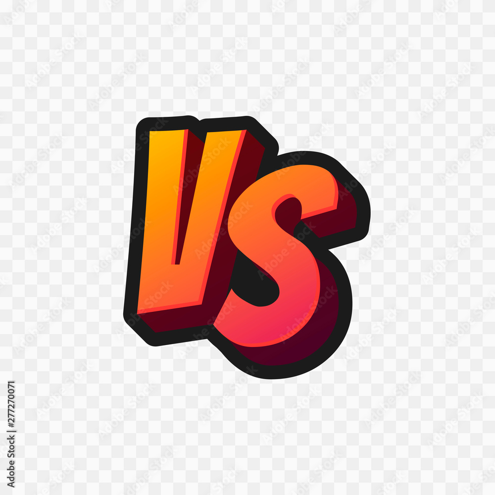 Vs letters or versus logo vector sign isolated on transparent ...