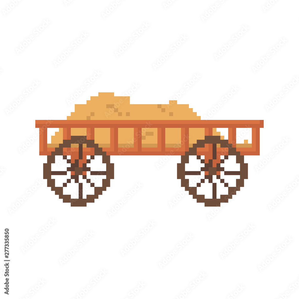 Cart isolated on white background. Graphics for games. 8 bits Vector ...
