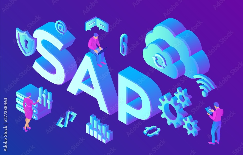 SAP Business process automation software. ERP enterprise resources ...