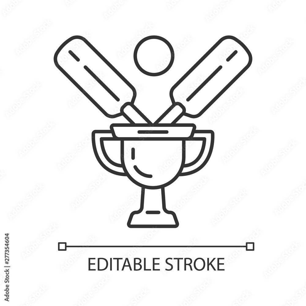 Cricket championship linear icon. Sport competition. Tournament winner ...