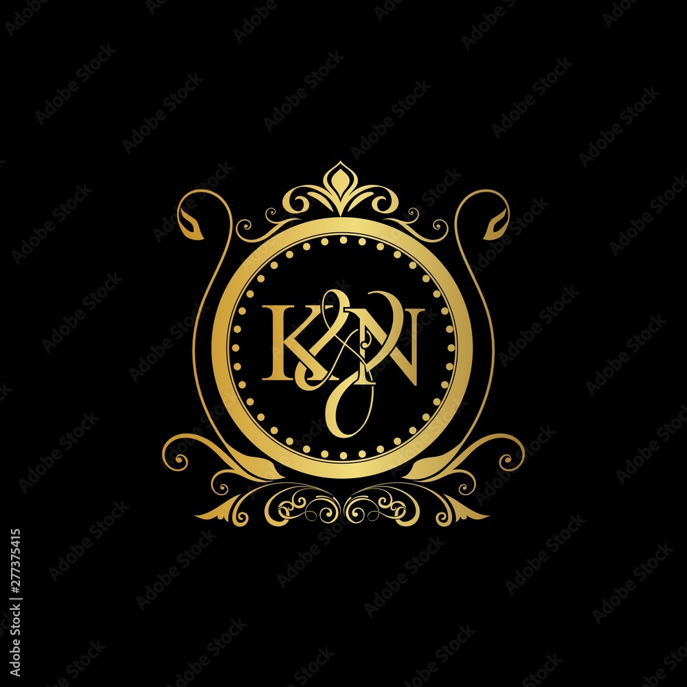 K & N / KN logo initial vector mark. Initial letter K and N KN logo ...